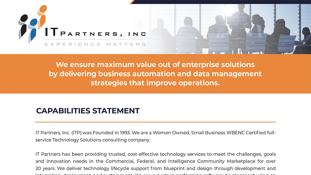 ITPfed Capability Statement - ITPFED