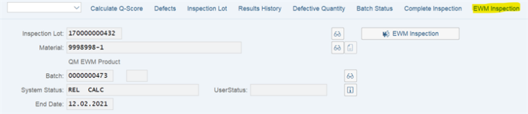 EWM Partial Inspection via QM Interface - ITPFED